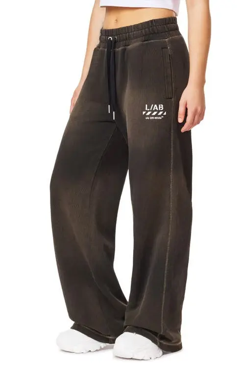 L/AB C/O OFF-WHITE Wide Leg Cotton Jersey Pants