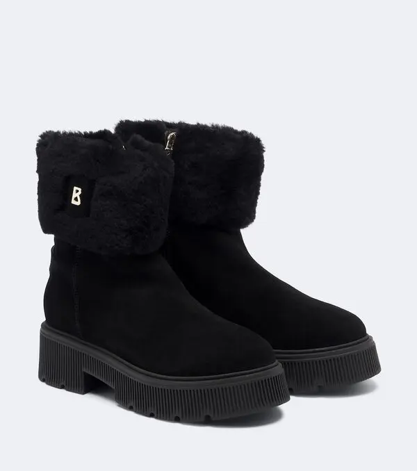 Bogner Turin Suede Shearling Trimmed Boots