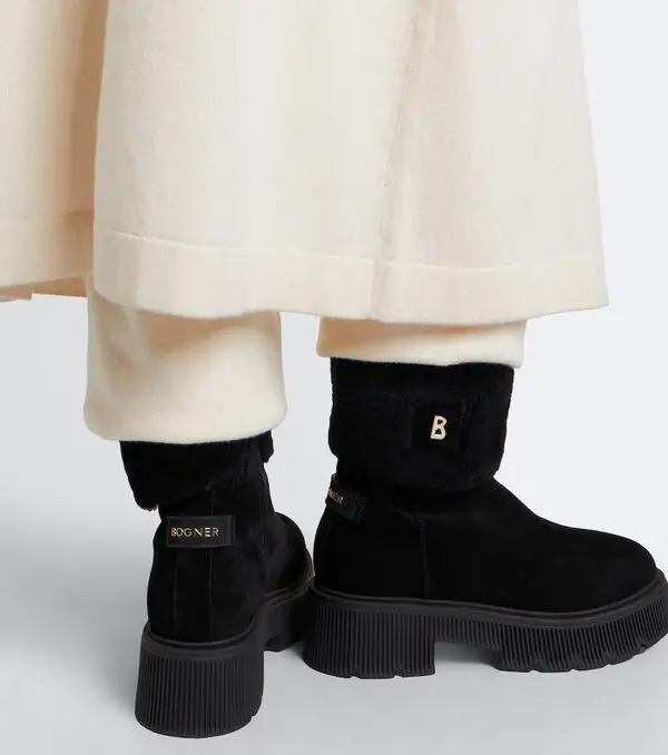 Bogner Turin Suede Shearling Trimmed Boots