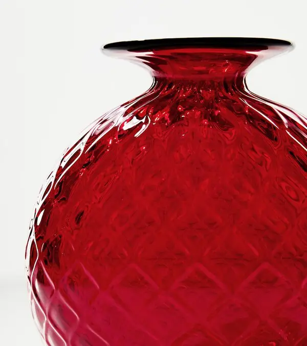 VENINI Monofiori Balloton Extra Small Murano Glass Vase - Red