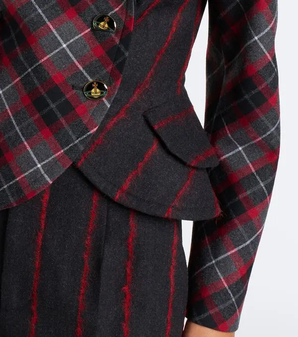 VIVIENNE WESTWOOD Stormy Peplum Tartan Wool Jacket