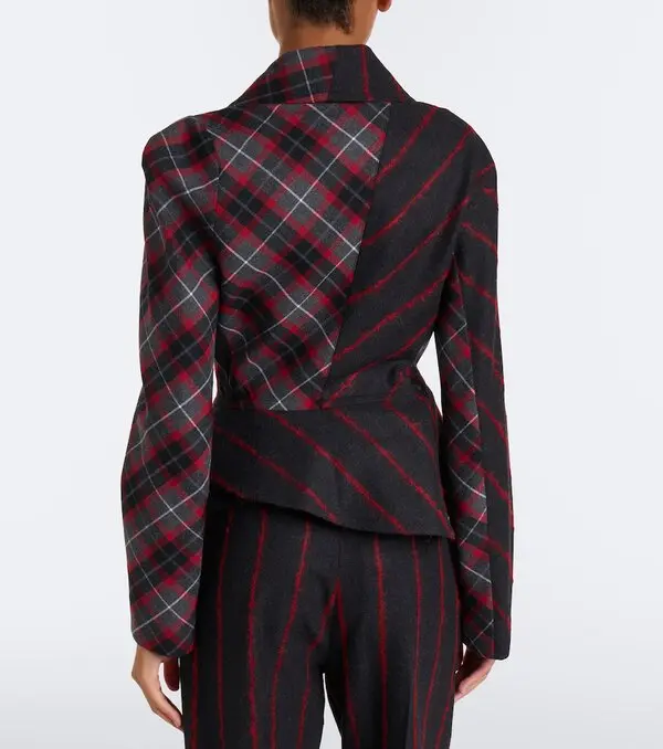 VIVIENNE WESTWOOD Stormy Peplum Tartan Wool Jacket