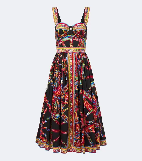 Dolce & Gabbana Carretto Cotton Midi Dress