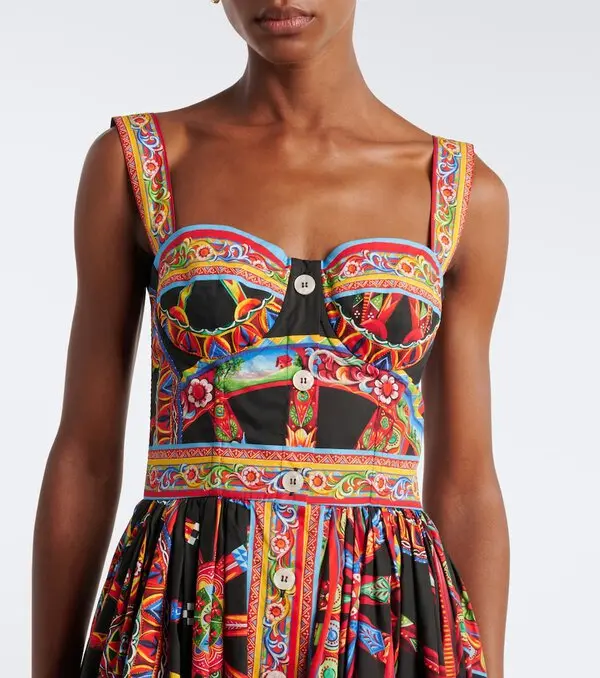 Dolce & Gabbana Carretto Cotton Midi Dress