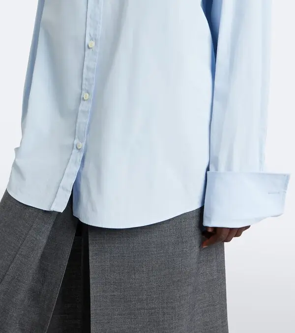 Prada Cotton Poplin Tie-neck Shirt