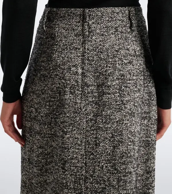 Dolce & Gabbana Wool, Silk, And Alpaca-blend Tweed Pencil Skirt