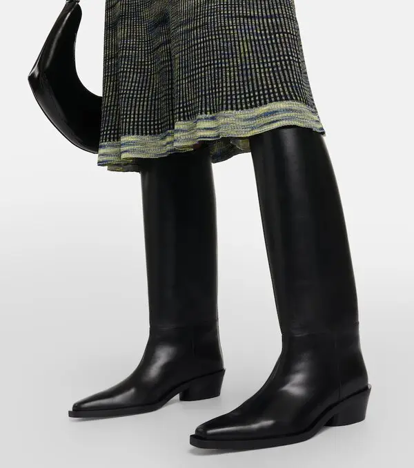 Proenza Schouler Bronco Leather Knee-high Boots - Black
