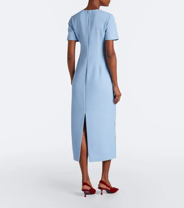 Carolina Herrera Embellished Floral-appliqué Midi Dress