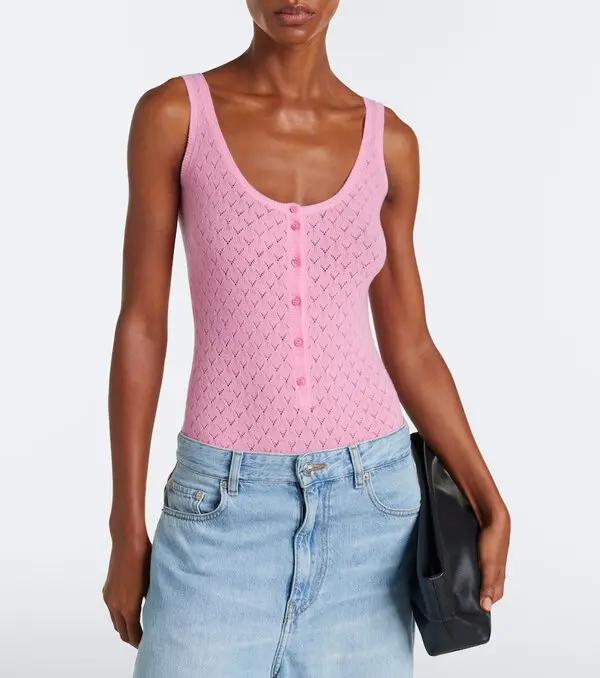 ERES Gourmandise Pointelle Wool-blend Bodysuit