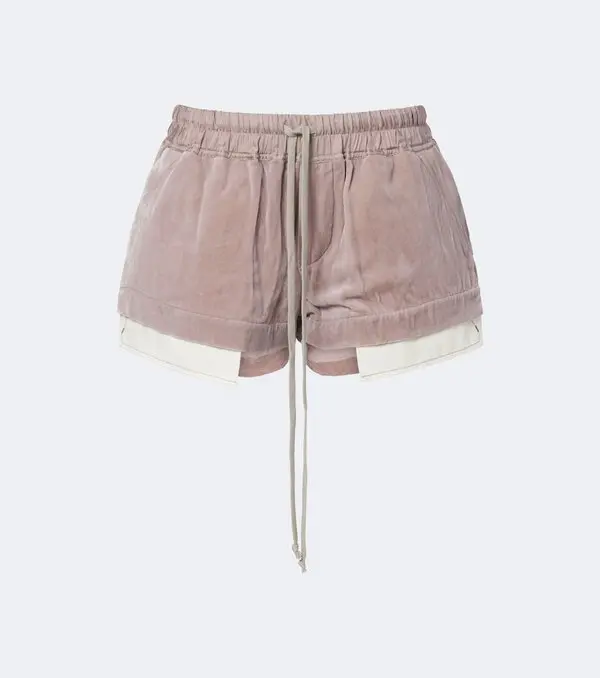Rick Owens Fog Velvet Shorts - Pink