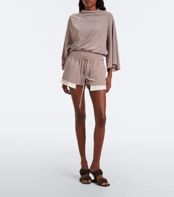 Rick Owens Fog Velvet Shorts