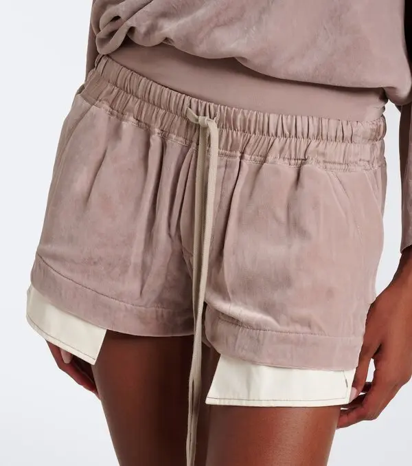 Rick Owens Fog Velvet Shorts