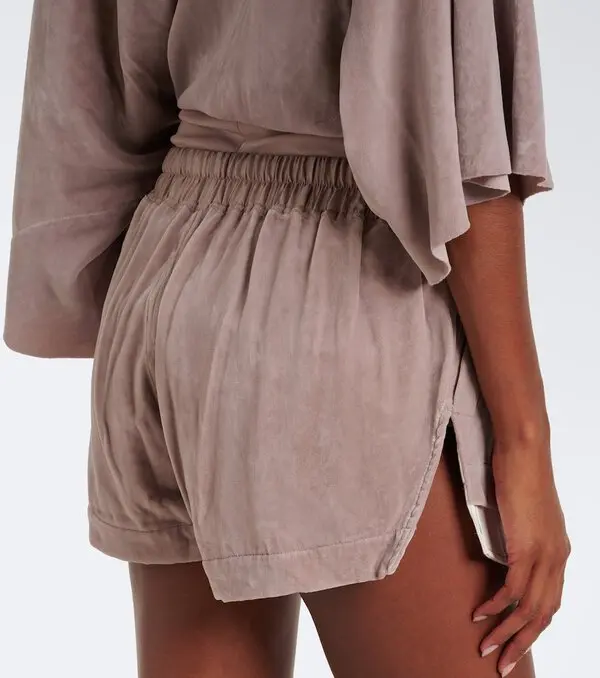 Rick Owens Fog Velvet Shorts