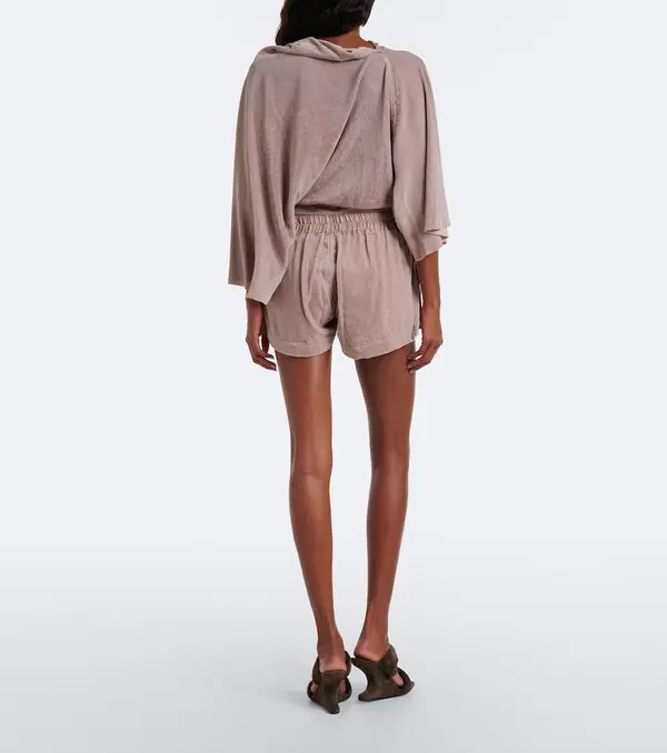 Rick Owens Fog Velvet Shorts