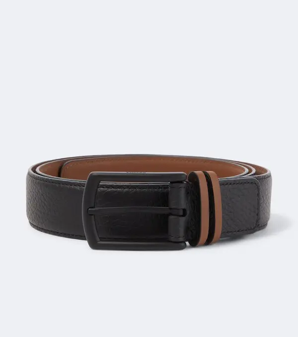 Zegna Leather Belt - Black