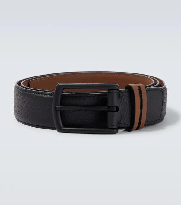 Zegna Leather Belt - Black