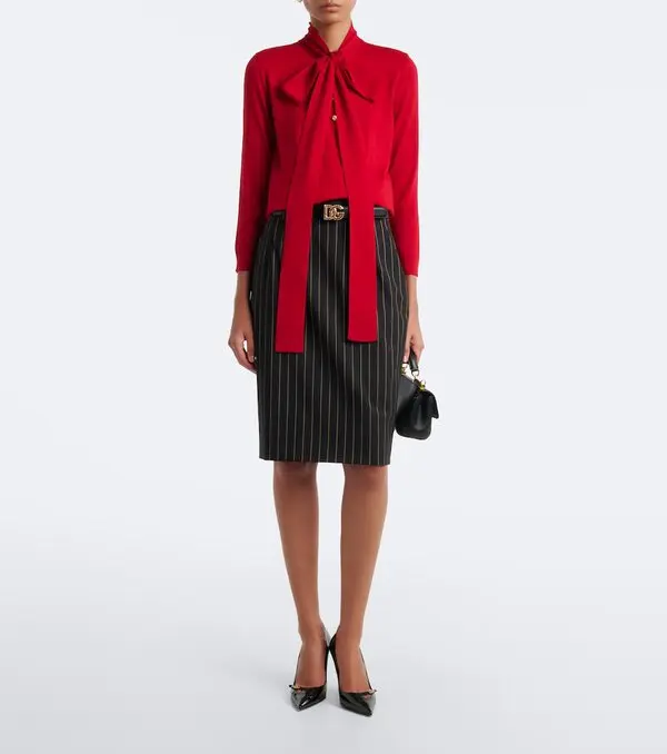 Dolce & Gabbana Bow-detail Virgin Wool Sweater