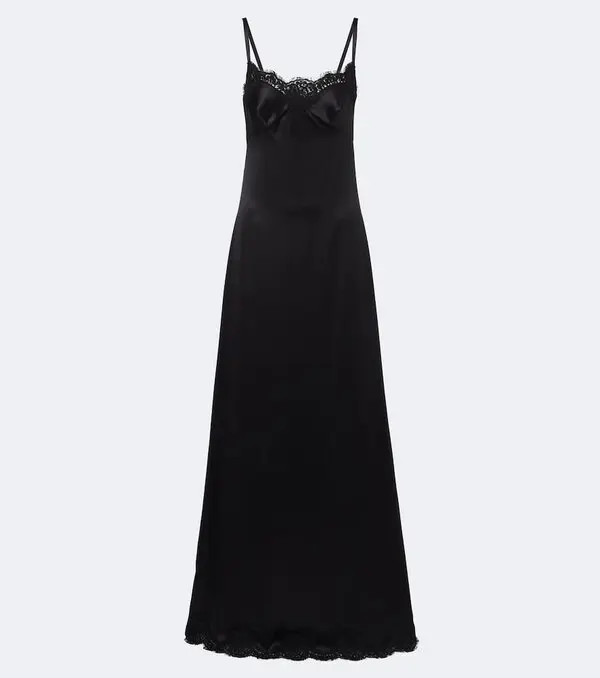 Dolce & Gabbana Lace-trimmed Silk And Cotton-blend Gown