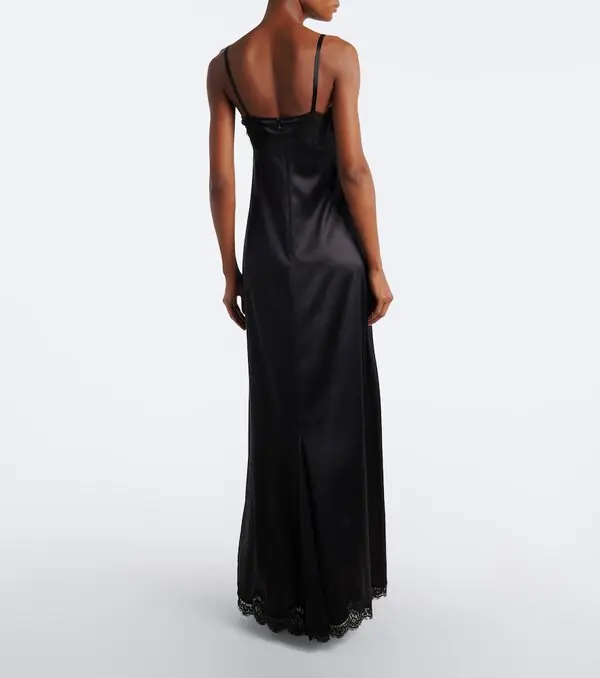 Dolce & Gabbana Lace-trimmed Silk And Cotton-blend Gown