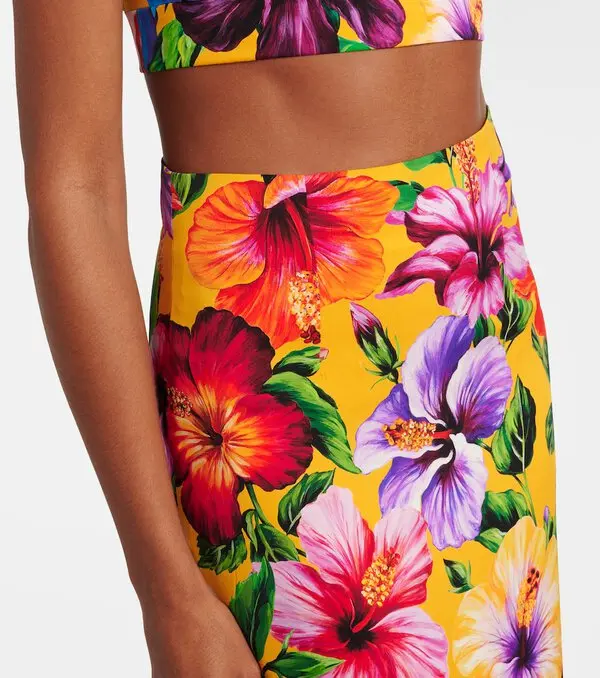 Dolce & Gabbana Floral Silk-blend Pencil Skirt