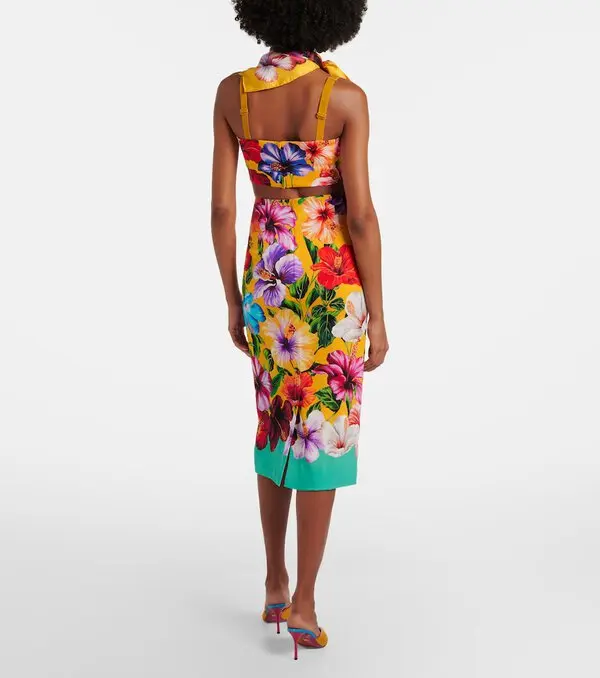 Dolce & Gabbana Floral Silk-blend Pencil Skirt