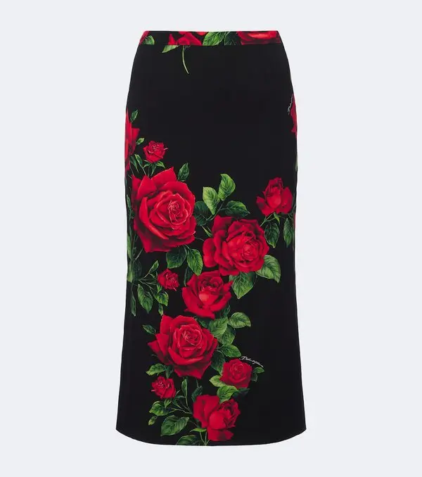 Dolce & Gabbana Floral Silk-blend Pencil Skirt - Multicoloured