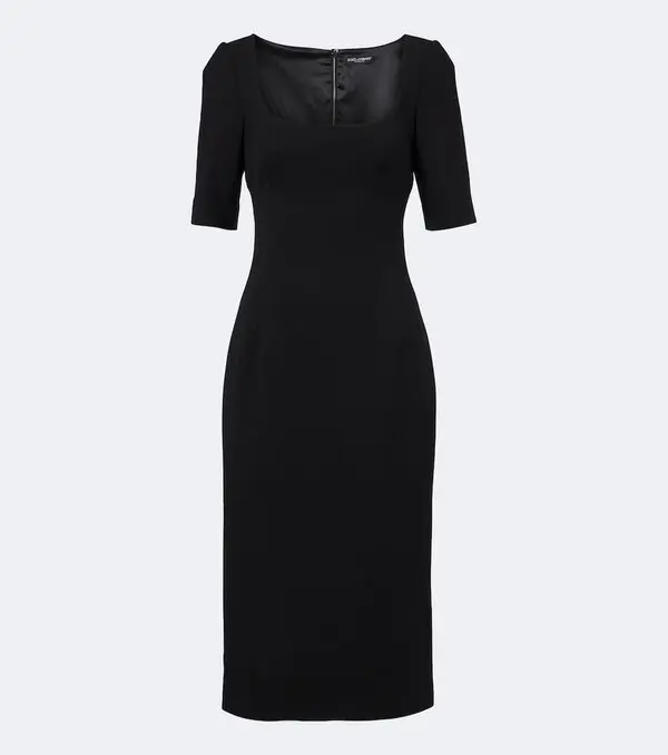 Dolce & Gabbana Virgin Wool Crêpe Midi Dress