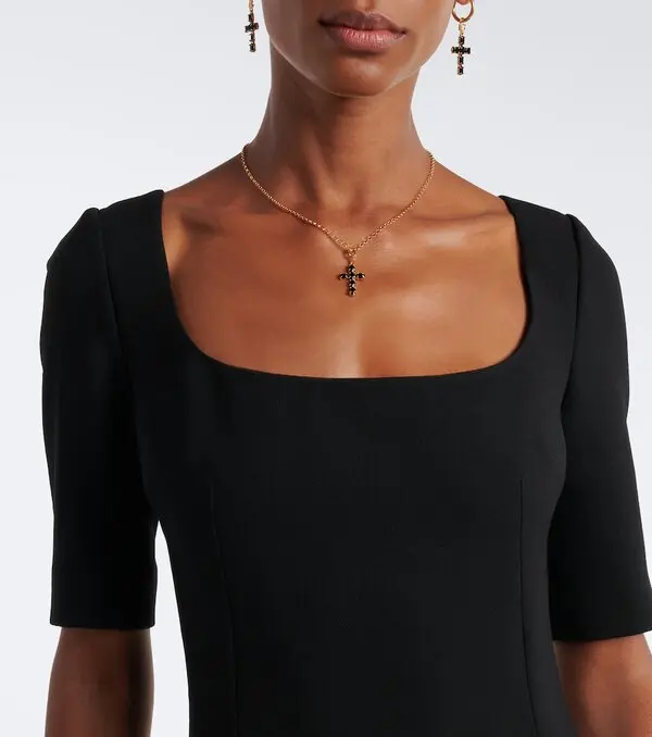 Dolce & Gabbana Virgin Wool Crêpe Midi Dress