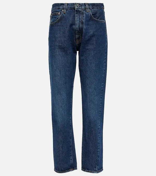 TOTEME Twisted Seam Mid-rise Straight Jeans In Worn