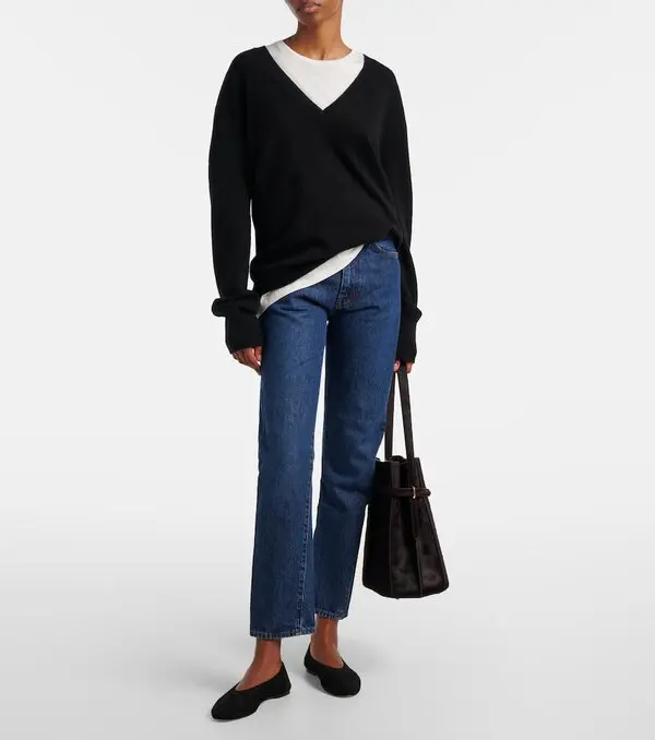 TOTEME Twisted Seam Mid-rise Straight Jeans In Worn