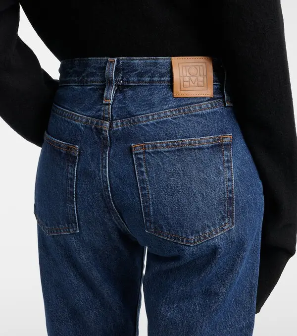 TOTEME Twisted Seam Mid-rise Straight Jeans In Worn