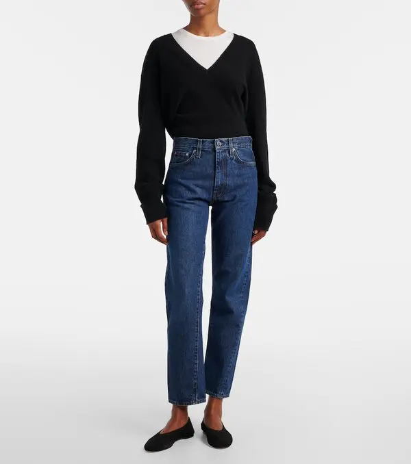 TOTEME Twisted Seam Mid-rise Straight Jeans In Worn