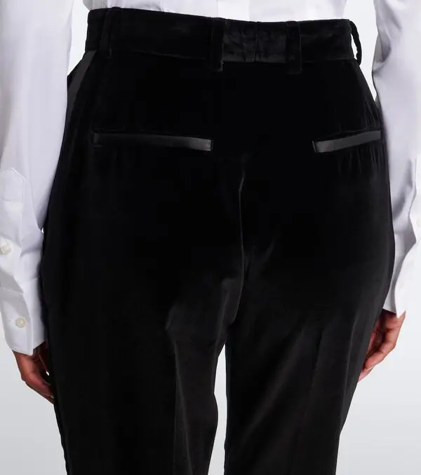 Dolce & Gabbana Cotton And Silk-blend Velvet Slim Pants