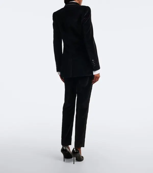 Dolce & Gabbana Cotton And Silk-blend Velvet Slim Pants