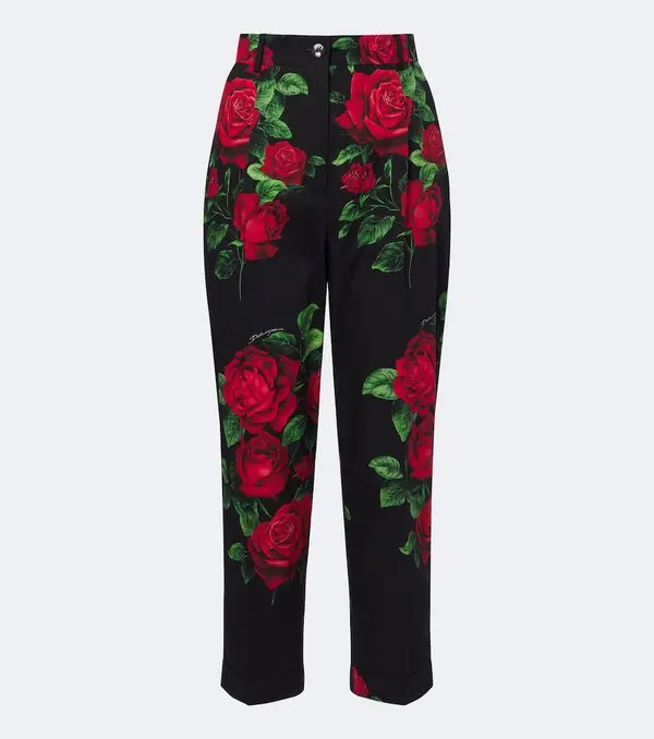 Dolce & Gabbana Floral Cropped Cotton Pants