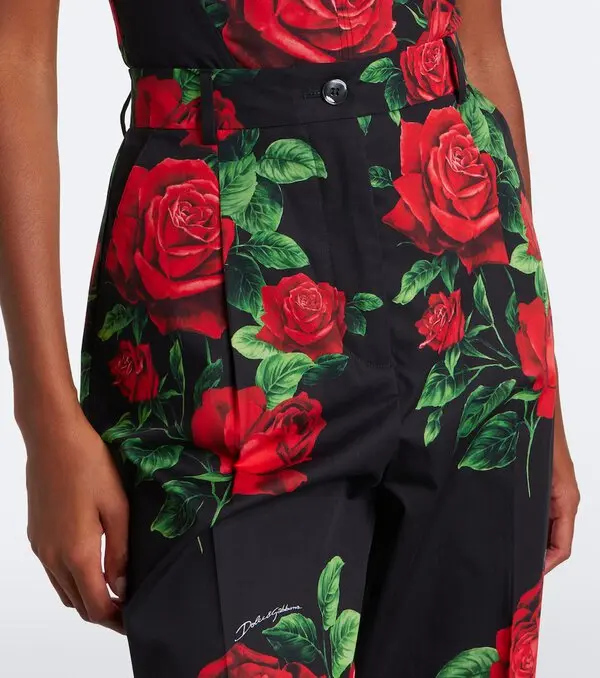 Dolce & Gabbana Floral Cropped Cotton Pants