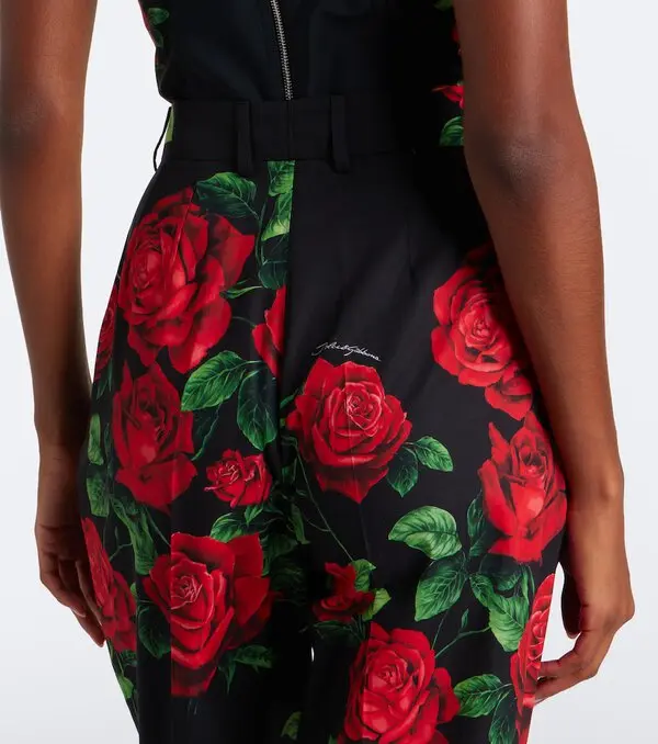 Dolce & Gabbana Floral Cropped Cotton Pants