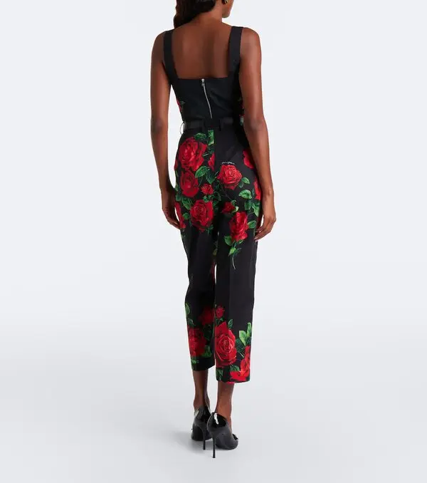 Dolce & Gabbana Floral Cropped Cotton Pants