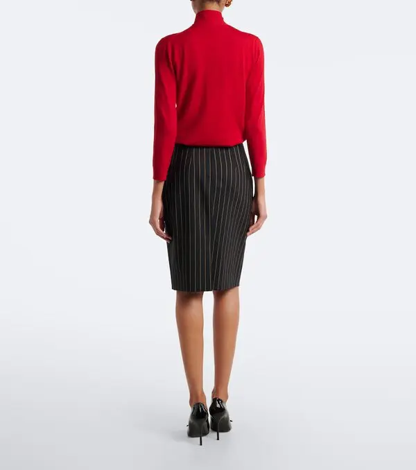 Dolce & Gabbana Pinstriped Wool Pencil Skirt
