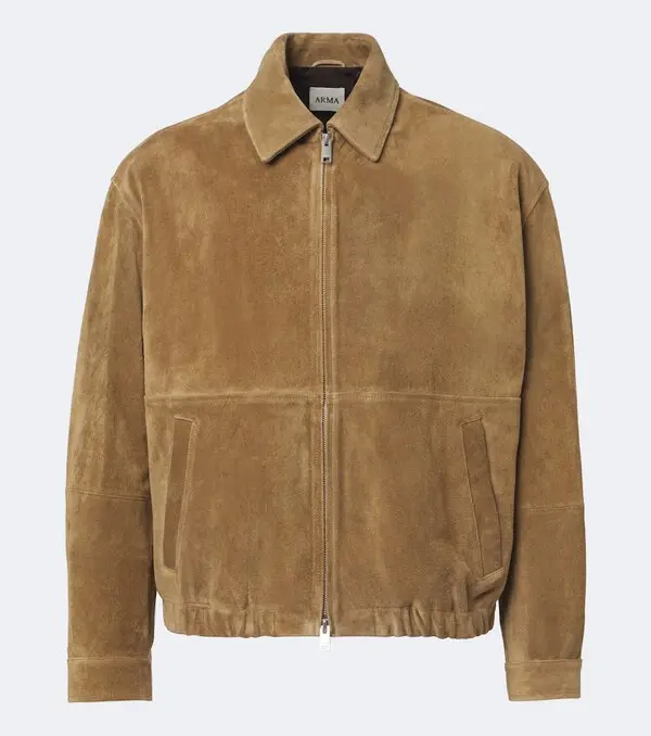 ARMA Maddox Suede Blouson Jacket - Beige