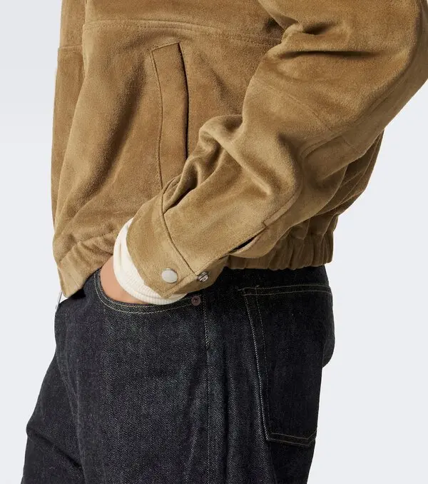 ARMA Maddox Suede Blouson Jacket - Beige