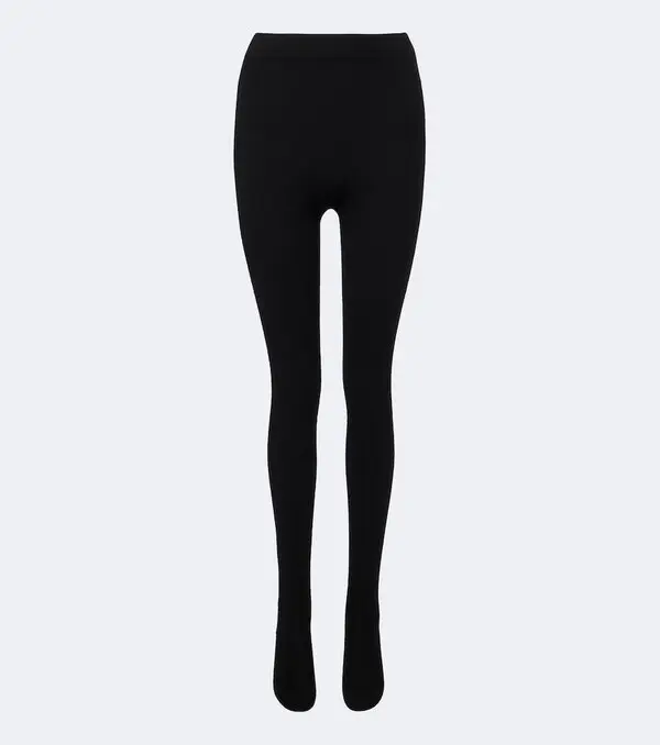 Nour Hammour Whit Cashmere And Wool Tights - Black