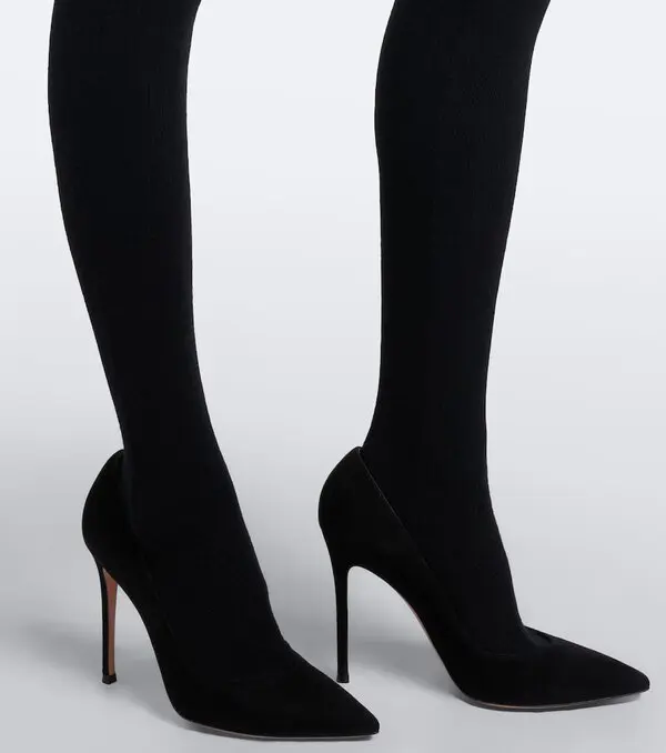 Nour Hammour Whit Cashmere And Wool Tights - Black
