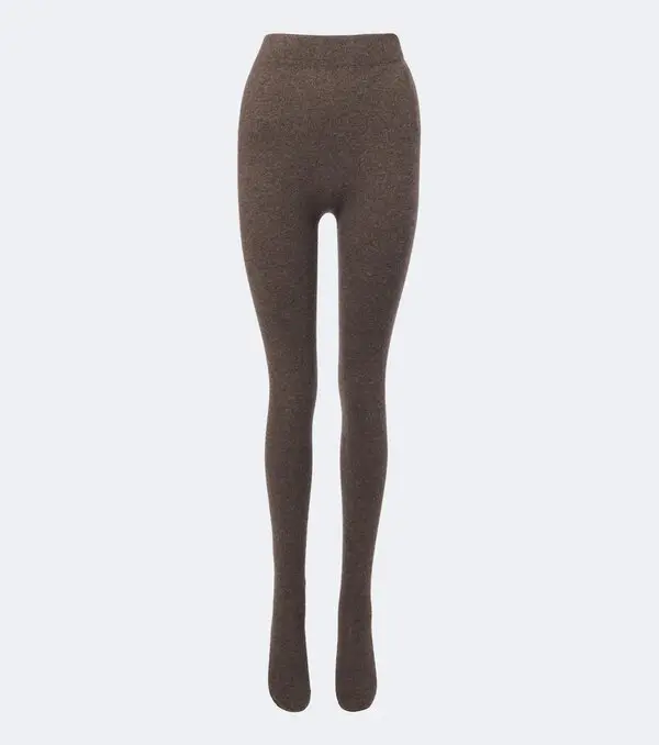 Nour Hammour Cashmere And Wool Tights - Brown