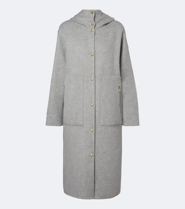 Moncler Anthrene Reversible Wool And Cashmere Down Coat