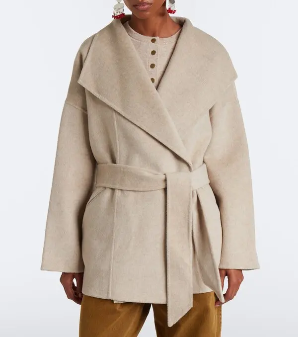 Isabel Marant Étoile Ceaton Wool And Cashmere Wrap Coat - Beige