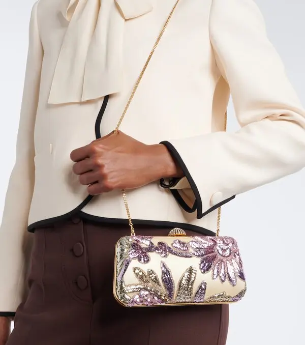 Valentino Garavani Carry Secrets Sequined Satin Clutch