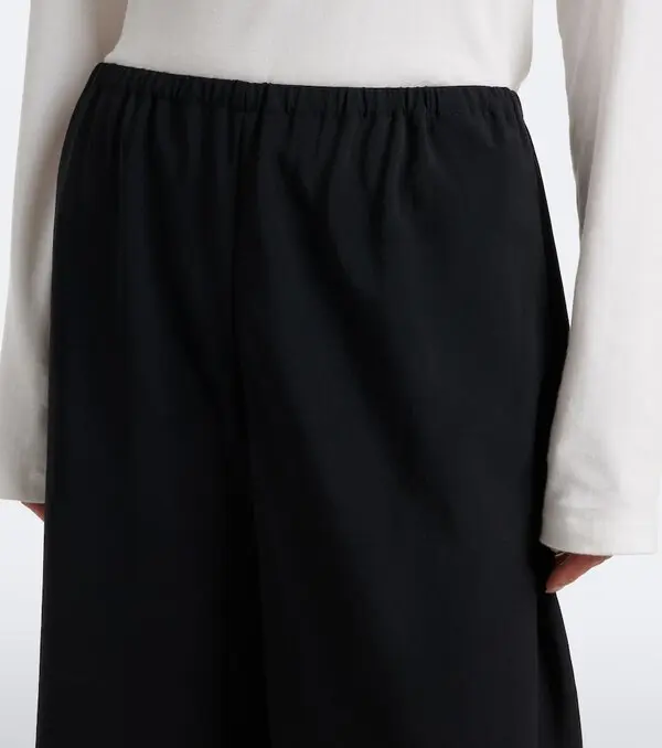 THE ROW Cosmo Cropped Wool Wide-leg Pants
