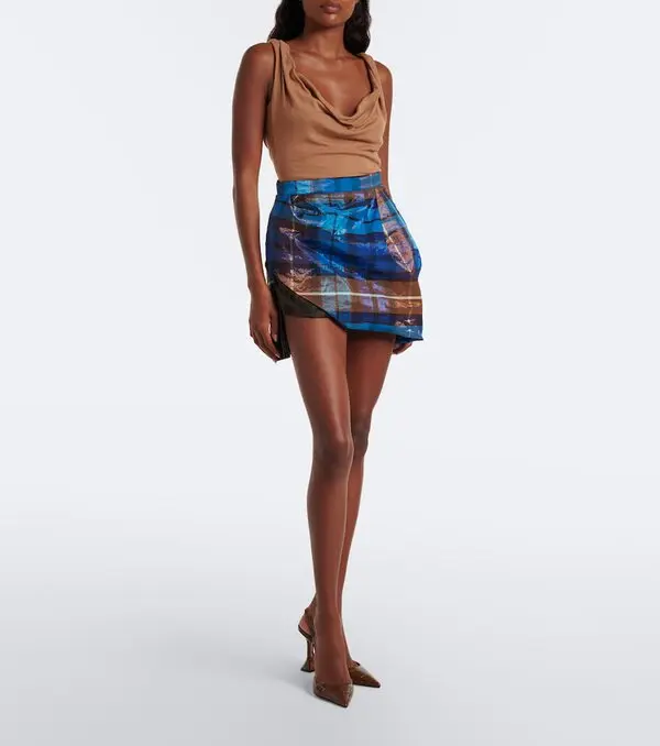 VIVIENNE WESTWOOD Zora Draped Plaid Miniskirt