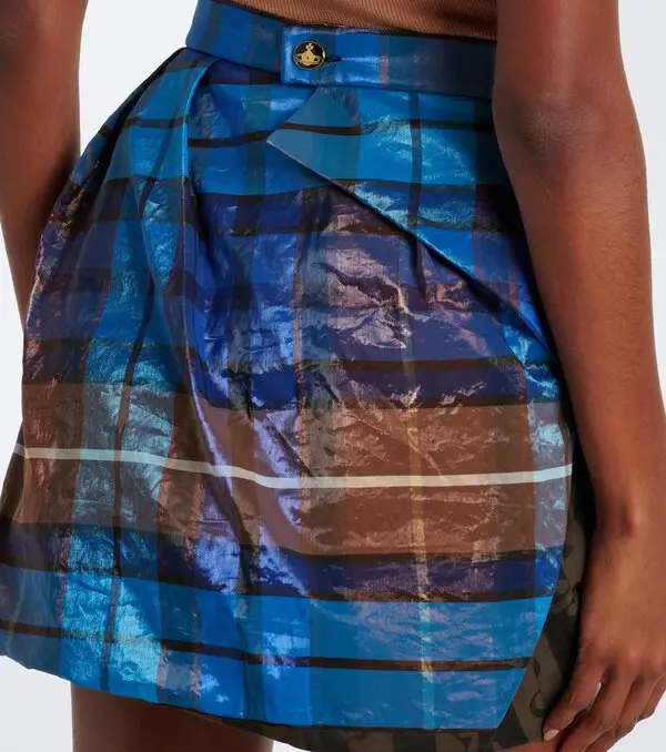 VIVIENNE WESTWOOD Zora Draped Plaid Miniskirt